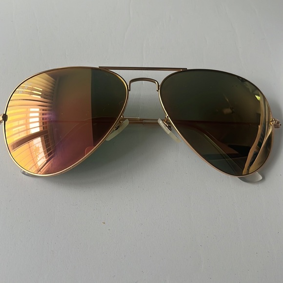 Ray-Ban | Accessories | Authentic Gold On Gold Oversized Aviator Ray ...